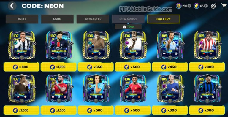 CODE: NEON Event Guide - FIFAMobileGuide.com