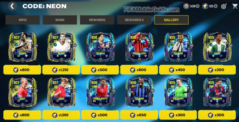 CODE: NEON Event Guide - FIFAMobileGuide.com